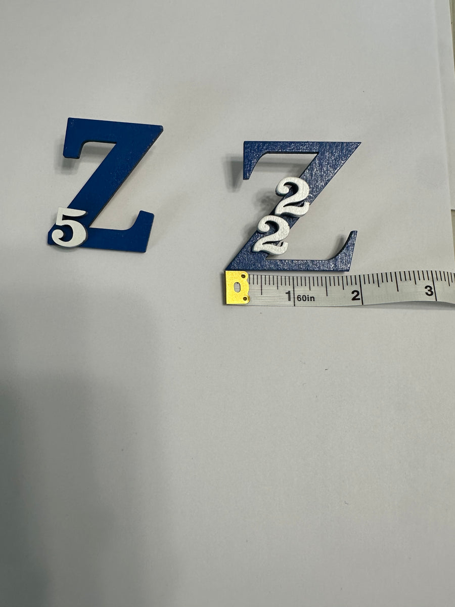 Zeta Line Number Pin – Custom Blue “Z” with White Number – JLJ ...